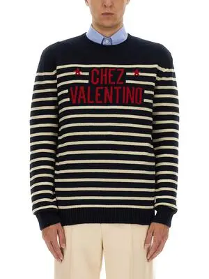 Valentino Garavani Chez Valentine Wool Sweater - Blue