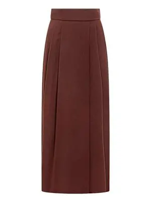 Max Mara Pleated Midi Skirt - Red