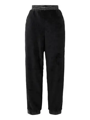 Moncler Shell-trimmed Fleece Tapered Sweatpants - Black