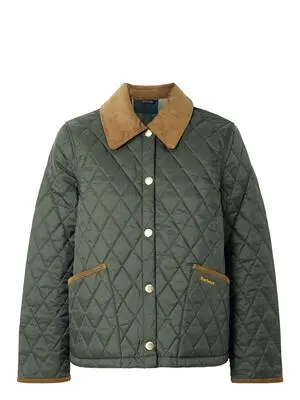 Barbour Liddesdale Corduroy-Trimmed Quilted Jacket Dark Green