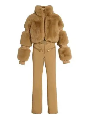 Goldbergh Lieke Vegan Fur Ski Suit - Tan