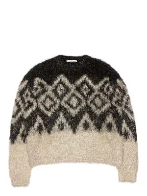 Acne Studios Metallic Knit Crewneck Sweater - Black,gold