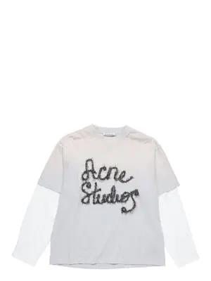 Acne Studios Layered Logo T-shirt - Light Blue