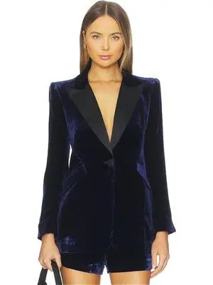 L'Agence Sheila Structured Tux Blazer - Midnight & Black