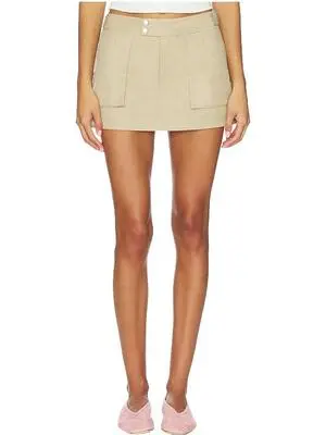 For Love & Lemons Sandra Cargo Mini Skirt - Khaki