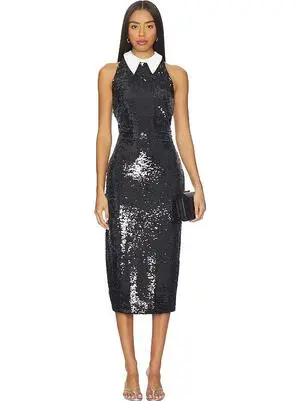L'Agence Lilith Sequin Dress - Black & White Contrast