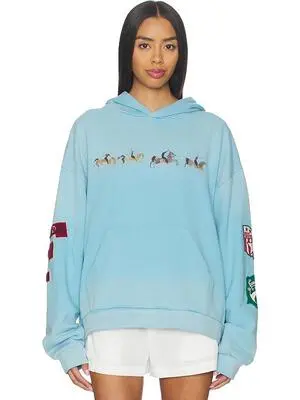 FOUND Horse Line Embroidered Hoodie - Faded Ocean Blue