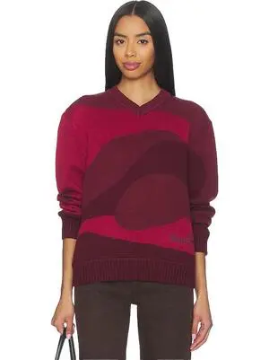 HOUSE OF SUNNY Landscape Sweater - Ruby Red