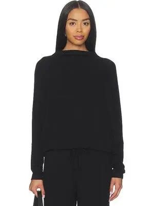 Eberjey Cozy Time Mockneck Pullover - Black