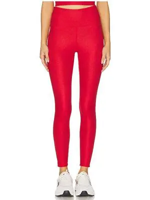 Beach Riot Piper Legging In Red - Red Shine Waffle