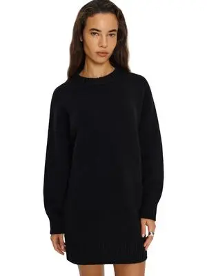 REFORMATION Laurence Regenerative Wool Sweater Dress - Black