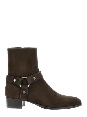 Saint Laurent Wyatt Ankle Boots - Brown