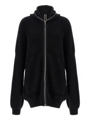 Rick Owens Hooded Wool Cardigan - Black