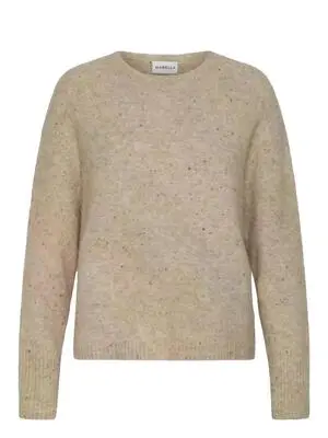 Marella Albina Speckled Crew-neck Sweater - Neutrals
