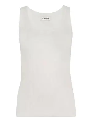 Marella Elisa Ribbed Top - White