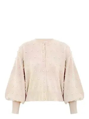 Zimmermann Pearl-embellished Cardigan - White