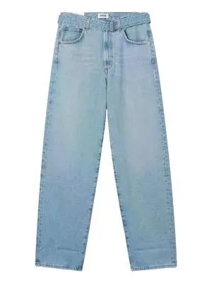 AGOLDE Belted Cuffed Jeans - Blue
