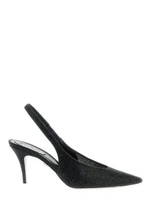 Rene Caovilla 80mm Jinny Crystal-appliqué Slingback Pumps - Black