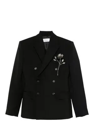 Giuseppe Di Morabito Double-breasted Blazer With Floral Brooch - Black