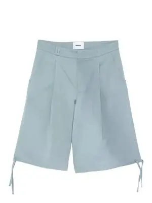 BONSAI Drawstring-hem Pleated Shorts - Blue