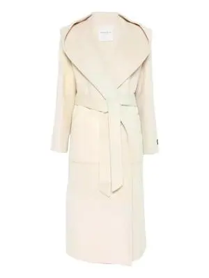 ERMANNO FIRENZE Hooded Belted Coat - Neutrals