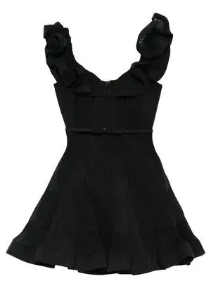 Zimmermann Pleated Frill Mini Dress - Black