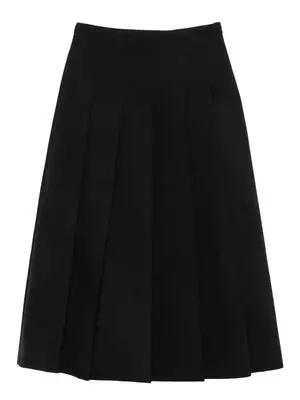 RÓHE Pleated A-line Midi Skirt - Black