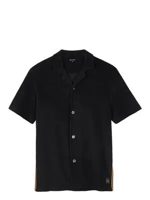 Paul Smith Stripe-detail Cotton-blend Shirt - Black