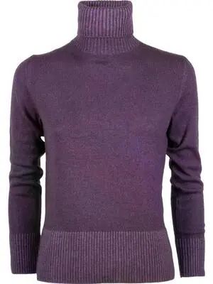 BASE MILANO Ribbed Roll-neck Sweater - Purple