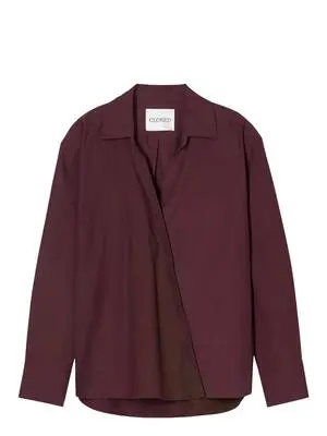 Closed Asymmetric Button-up Shirt - Purple