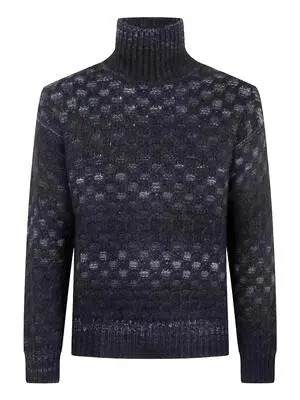 NUUR Patterned Jacquard Roll-neck Jumper - Grey