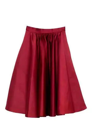 Max Mara Pleated Midi Skirt - Red