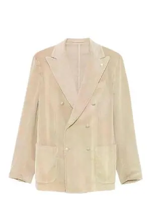LUIGI BIANCHI MANTOVA Double-breasted Corduroy Blazer - Neutrals