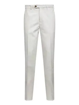 Brunello Cucinelli Pressed-crease Cotton Trousers - Neutrals
