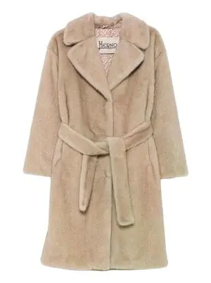 Herno Belted Single-breasted Coat - Neutrals