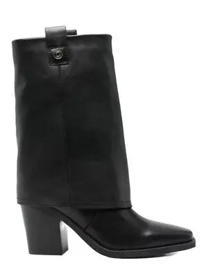 CARMELA 85mm Square-toe Cowboy Boots - Black