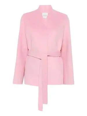 ERMANNO FIRENZE Belted Single-breasted Coat - Pink