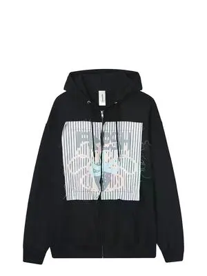 WESTFALL Graphic-print Zip-up Hoodie - Black