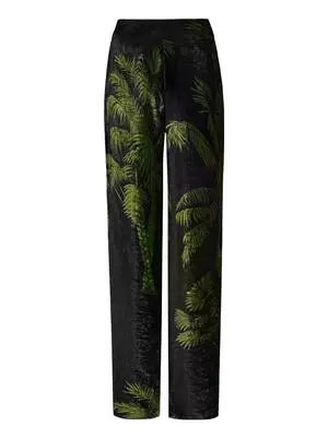 Johanna Ortiz Palm-tree Print Trousers - Black