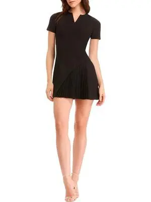 Dress The Population Ashley Pleated Minidress - Black