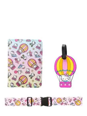 HELLO KITTY Passport Holder, Luggage Tag And Luggage Strap Gift Set - Pink