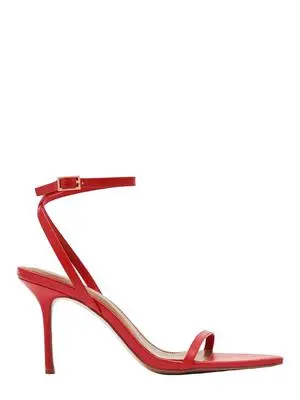 REISS Leather Strappy Stiletto Sandals - Red