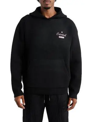 CRIMINAL DAMAGE Striptease Knit Hoodie - Black