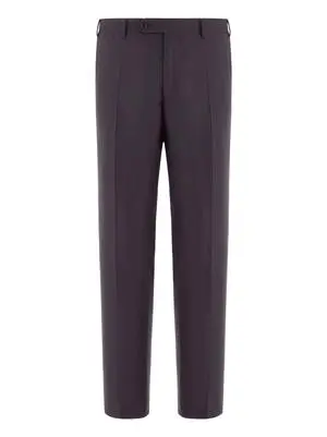 Canali High-Waisted Wool Pants Brown