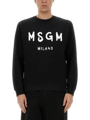 MSGM Cotton Sweatshirt - Black
