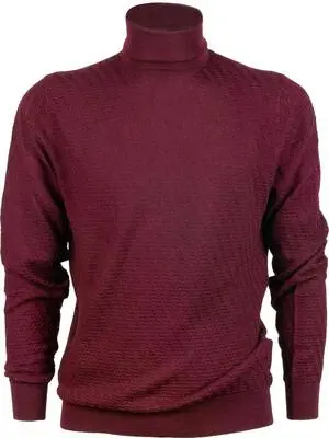 PAOLO PECORA Textured Roll-neck Sweater - Red