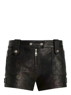 Dolce & Gabbana Zip-fastening Leather Mini Shorts - Black