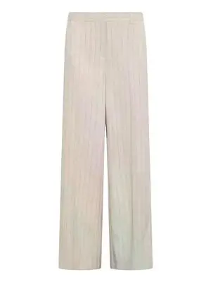 Marella Stripped Wide Leg Trousers - Neutrals
