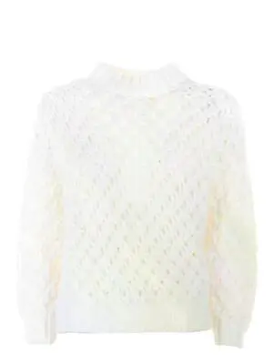 Eleventy Open-knit Crew-neck Sweater - Neutrals