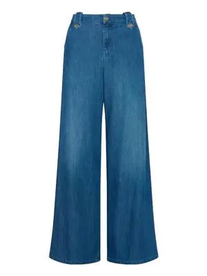 Marella Wide-leg Palazzo Jeans - Blue
